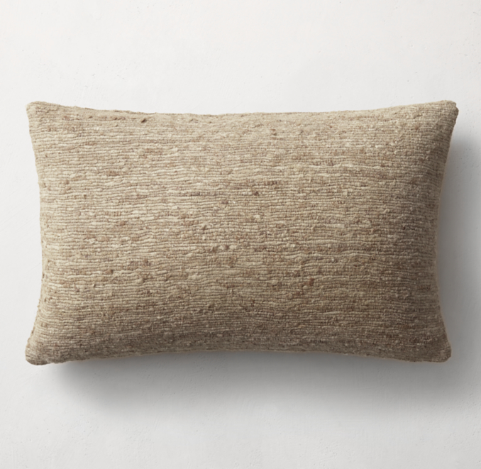 Seta Raw Silk Textured Pillow Cover - Lumbar