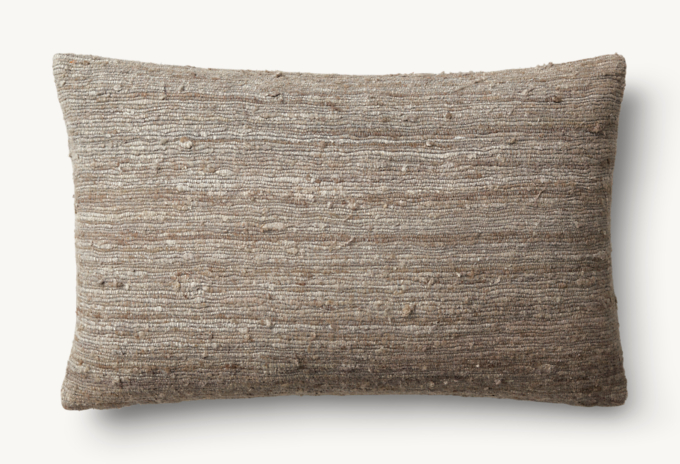 Seta Raw Silk Textured Pillow Cover - Lumbar | RH