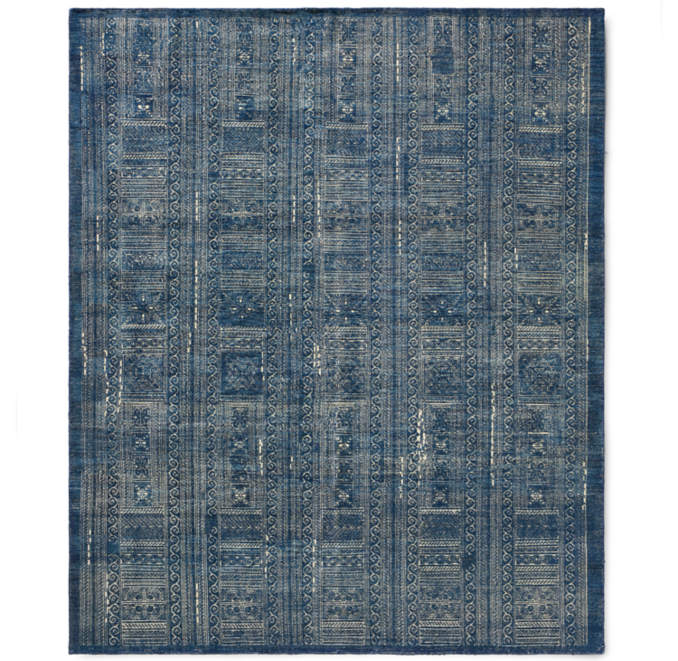 Indigo Hand-Knotted Wool Rug