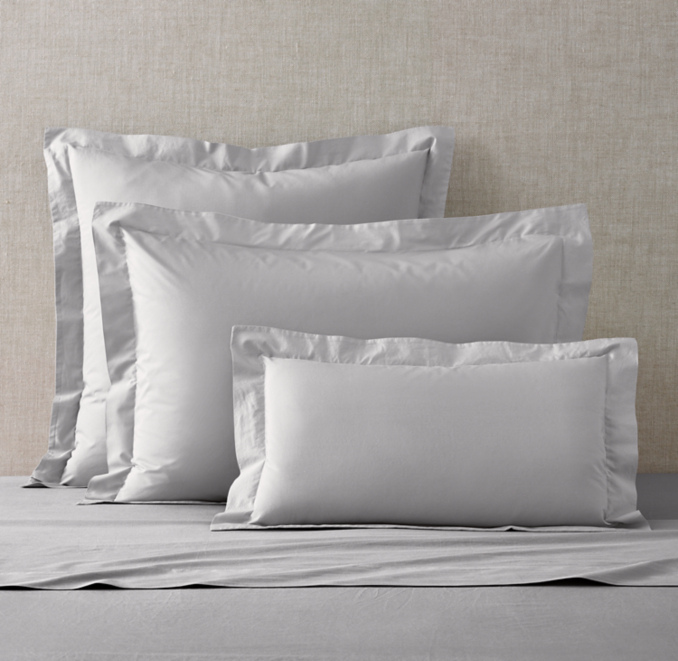 Italian Ultra-Soft 464-Thread-Count Percale Flange Sham | RH