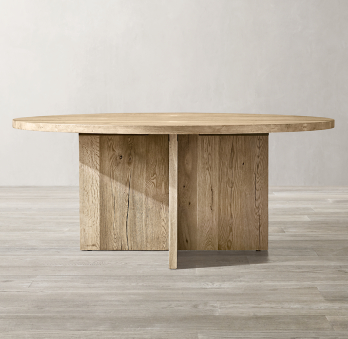 Oak Brûlé Plank Round Dining Table