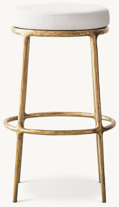 Thaddeus Backless Fabric Swivel Stool