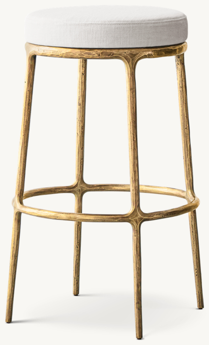 Thaddeus Backless Fabric Swivel Bar and Counter Stool