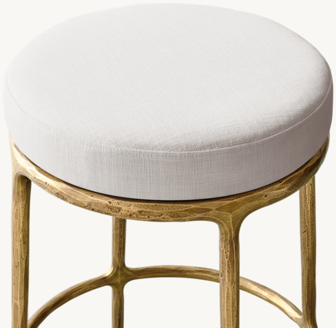 Thaddeus Backless Fabric Swivel Stool
