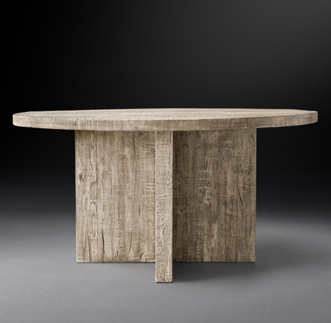 Reclaimed Oak Plank Round Dining Table