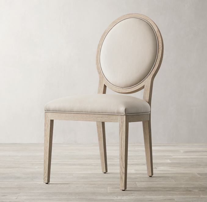 French Contemporary Round Dining Chair | RH
