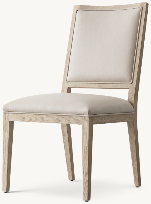 French Contemporary Square Dining Chair | RH