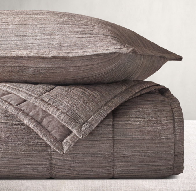 Raw Silk Channel-Stitched Quilt