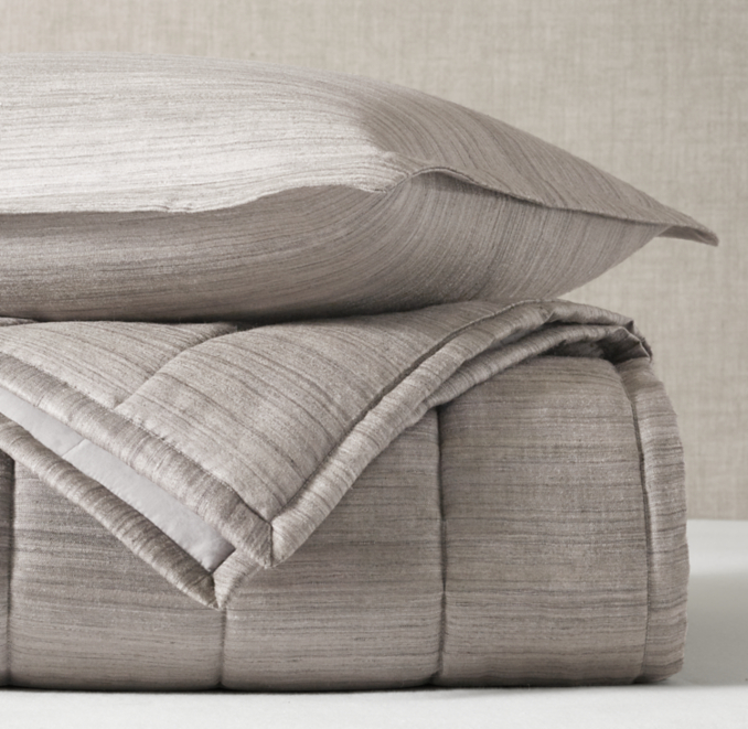 Raw Silk Channel-Stitched Quilt