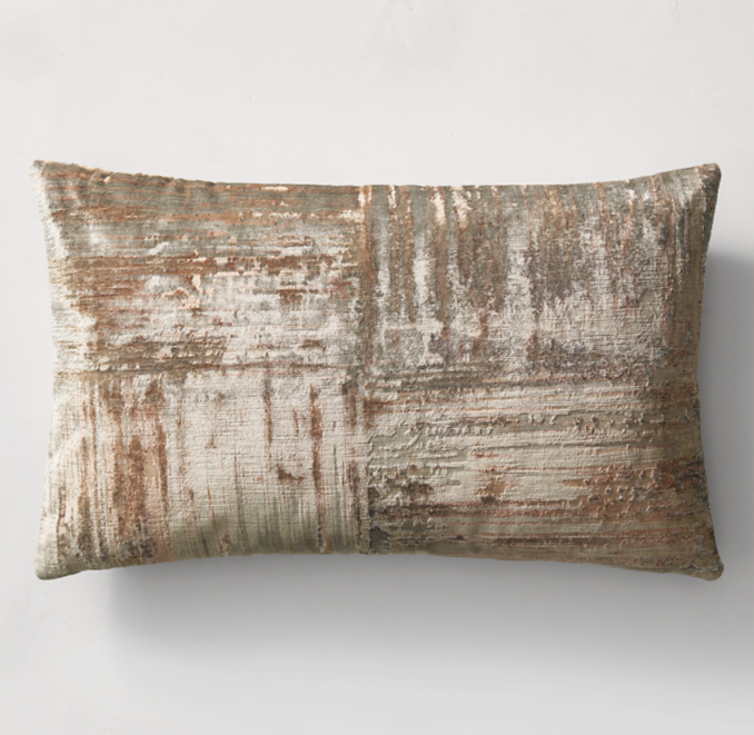 Velvet Brushstroke Four Square Pillow Cover - Lumbar