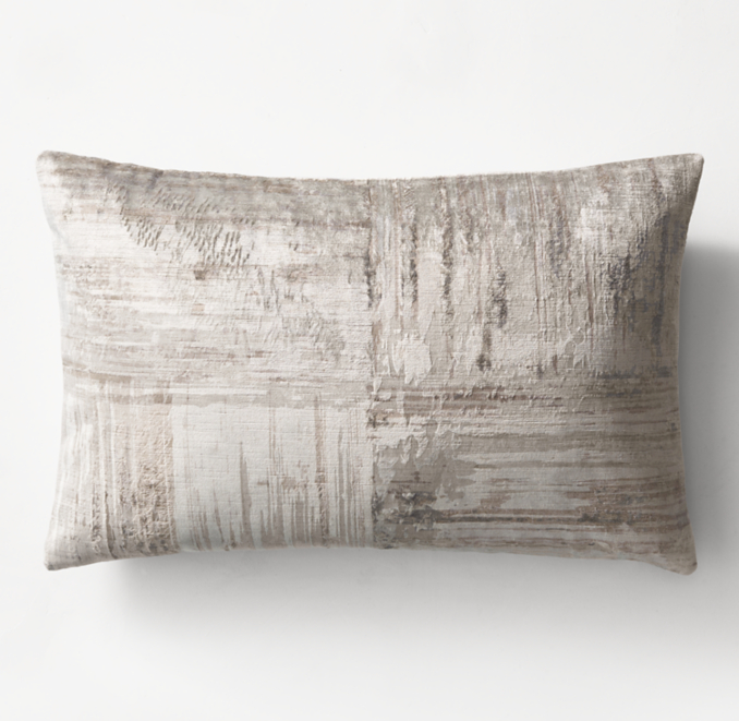 Velvet Brushstroke Four Square Pillow Cover - Lumbar