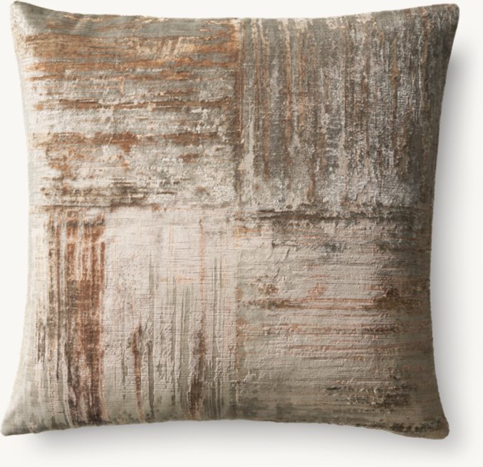 Velvet Brushstroke Four Square Pillow Cover - Square | RH