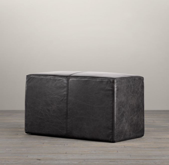 30" Cooper Leather Rectangular Ottoman