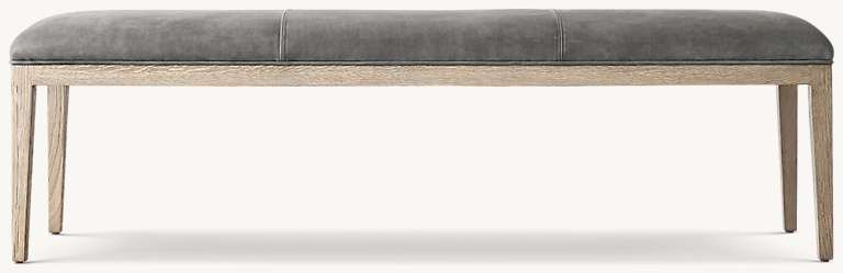 French Contemporary Leather End-of-Bed Bench | RH TEEN French Contemporary Leather End-of-Bed Bench | RH TEEN