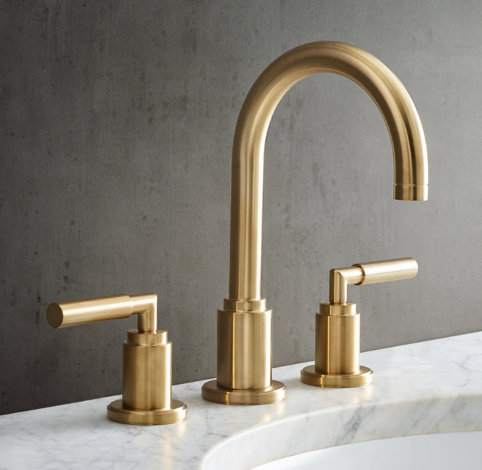 Lambeth Smooth Lever-Handle 8" Widespread Gooseneck Faucet