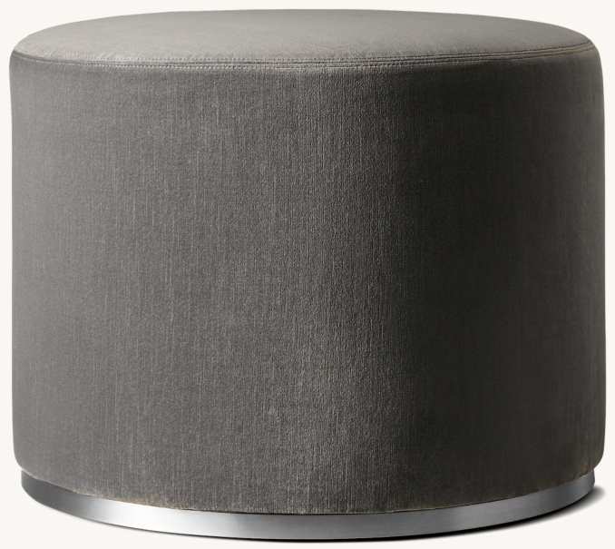 Rex Round Ottoman - Metal Base
