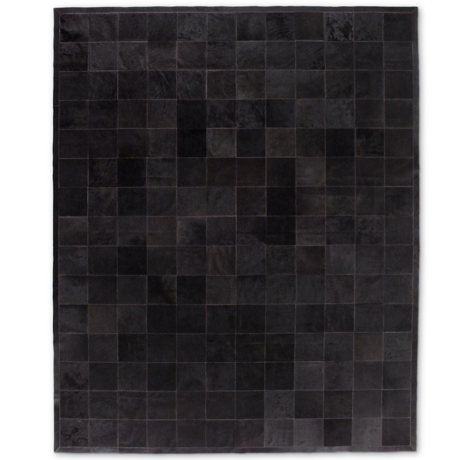South American Cowhide Tile Rug - Black | RH