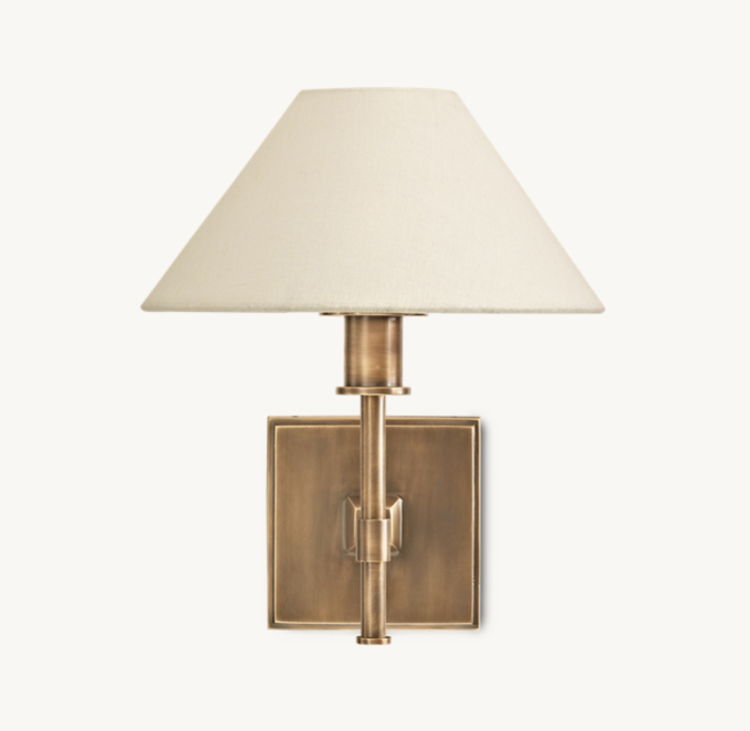 Petite Candlestick Linen Shade Sconce | RH