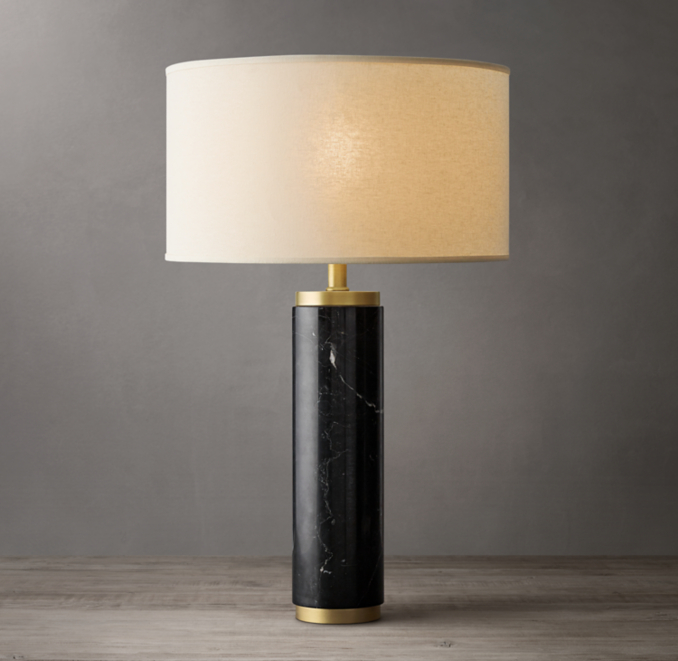 Cylindrical Column Marble Table Lamp