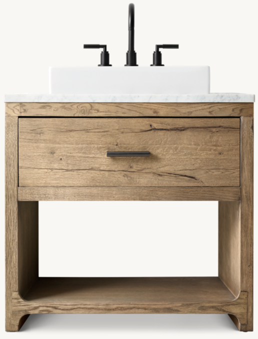 Davos Oak Single Washstand