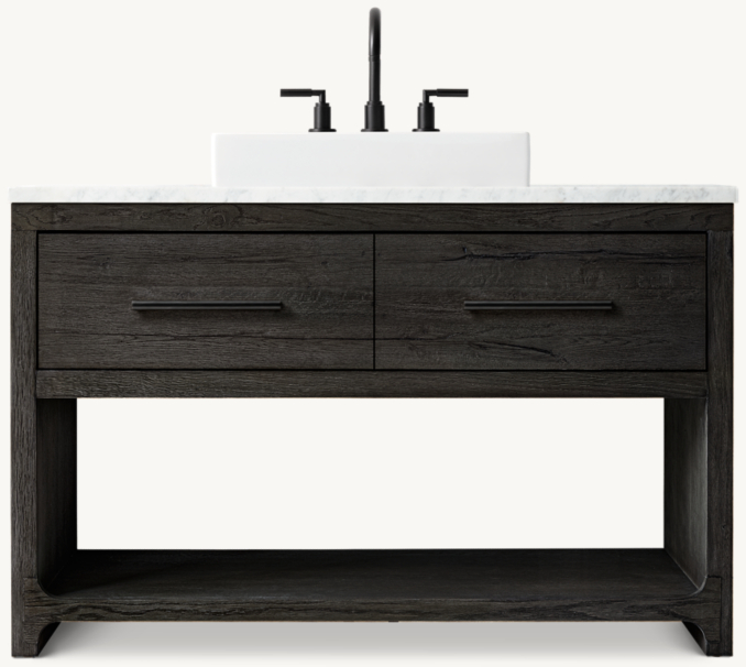 Davos Oak Single Wide Washstand