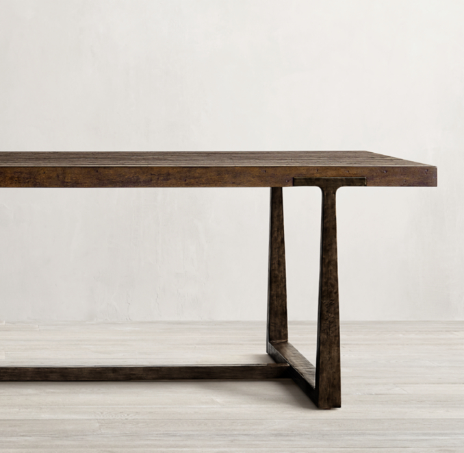 T-Brace Rectangular Extension Dining Table