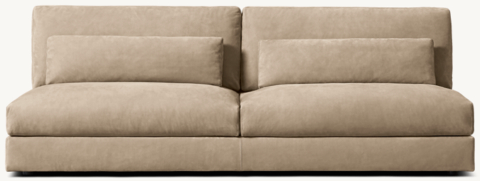 Lugano Leather Armless Sofa