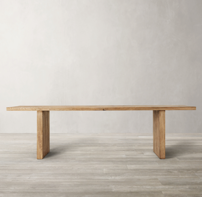 Reclaimed Oak Plank Rectangular Dining Table