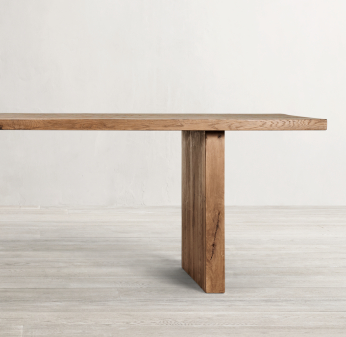 Reclaimed Russian Oak Plank Rectangular Dining Table