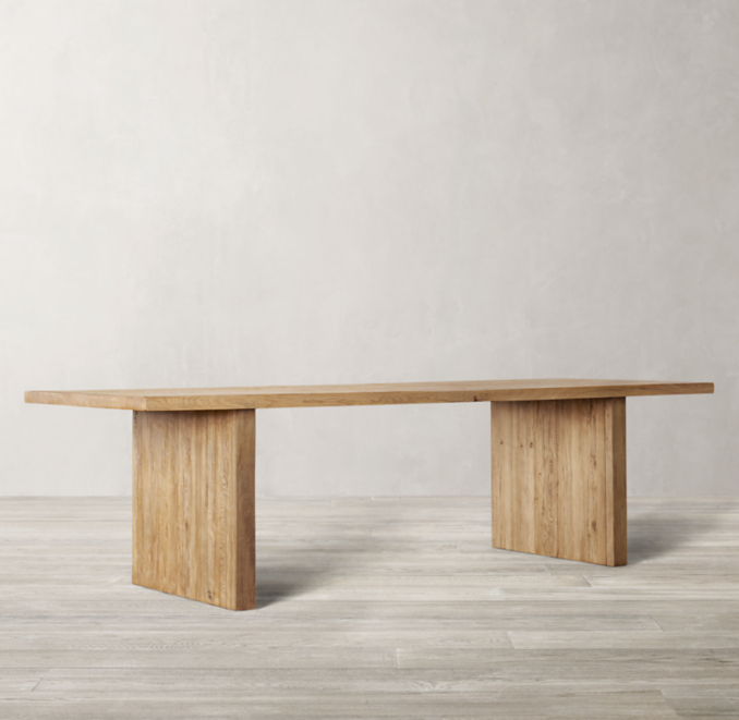 Reclaimed Oak Plank Rectangular Dining Table