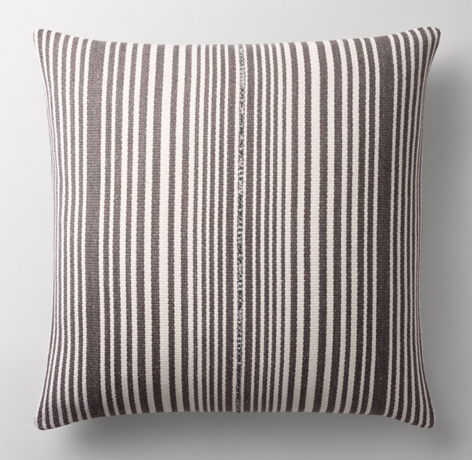 Mojave Narrow Stripe Outdoor Pillow Cover - Square