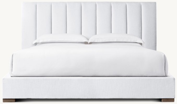 Modena Fabric Vertical Channel Panel Platform Bed