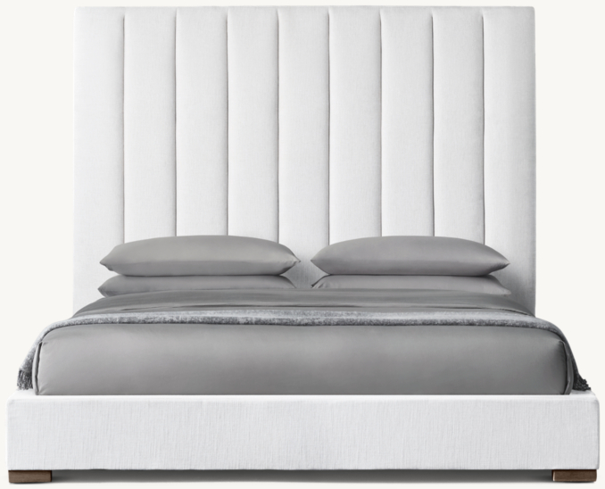 Modena Fabric Vertical Channel Panel Platform Bed