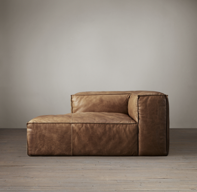 Fulham Leather Left Arm Chaise RH