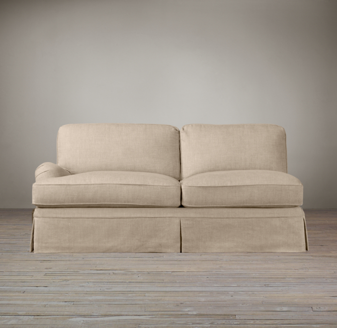 English Roll Arm Slipcovered Left-Arm Sofa