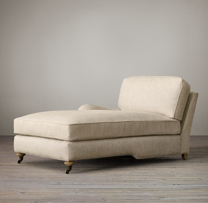 English Roll Arm Left-Arm Chaise