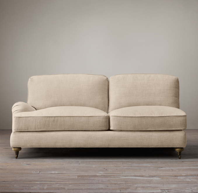 English Roll Arm Left-Arm Sofa