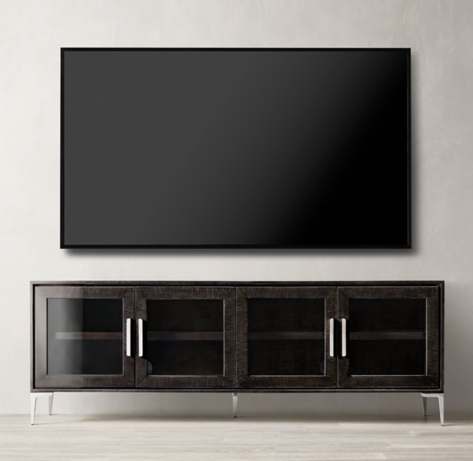 Benoit Glass 4-Door Media Console