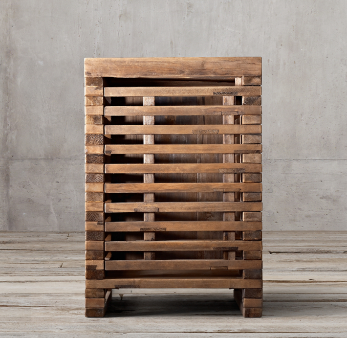Reclaimed Timber Slat Side Table