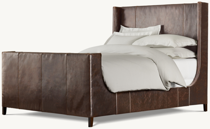 Grayson Leather Bed With Footboard | RH