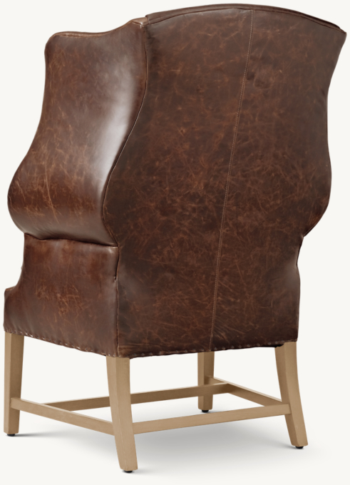 1920s Georgian Wingback Chair Leather RH