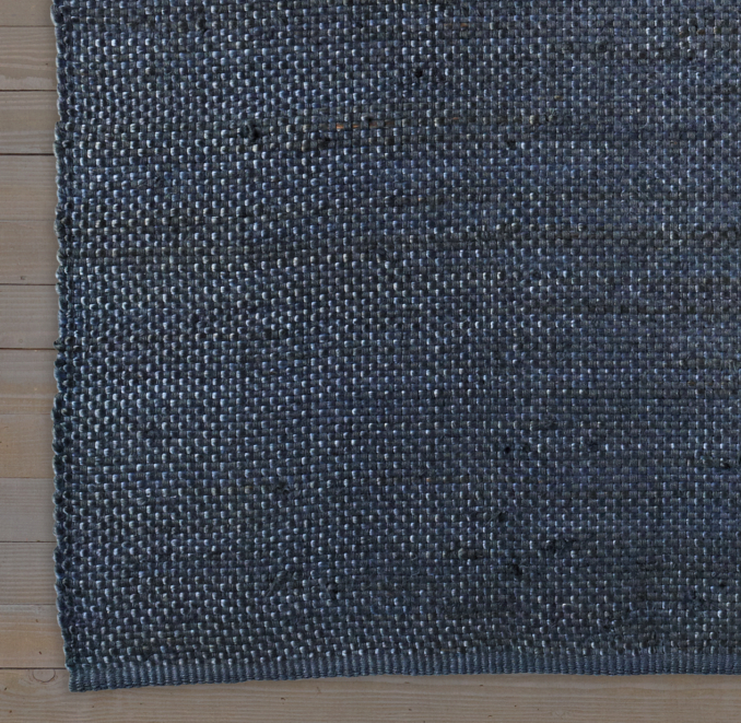 Basket Weave Hemp Rug Swatch - Navy