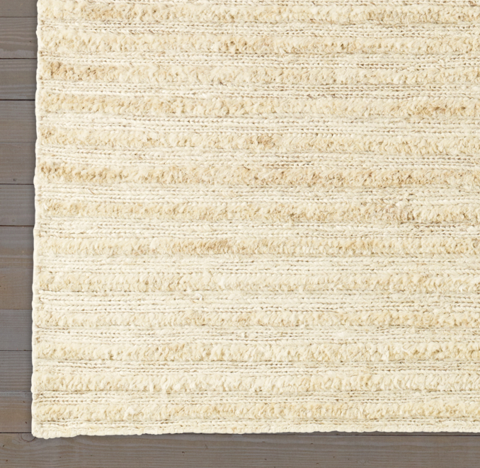 Linear Hemp Rug Swatch - Bleached Hemp