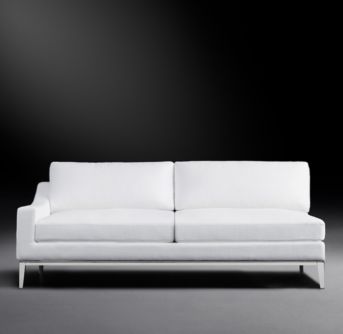 Italia Slope Arm Left-Arm Sofa - Metal Base