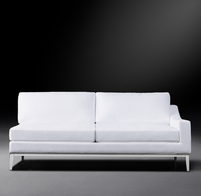 Italia Slope Arm Right-Arm Sofa - Metal Base