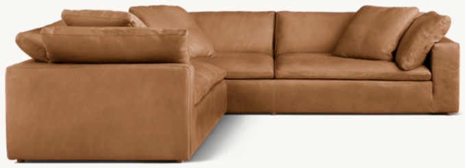 Cloud Leather Left-Arm L-Sectional