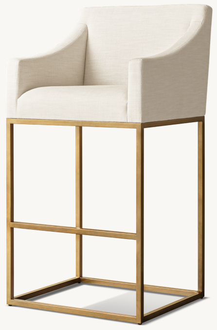 Emery Slope Arm Fabric Bar & Counter Stool