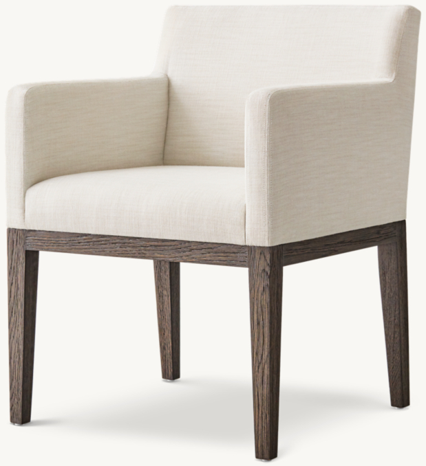 Morgan Track Arm Fabric Dining Armchair