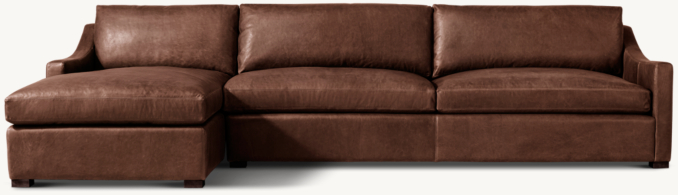 Belgian Leather Classic Slope Arm Sectionals | RH
