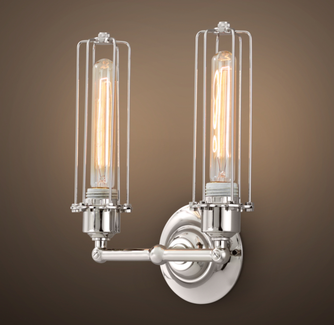 Edison Caged Double Sconce